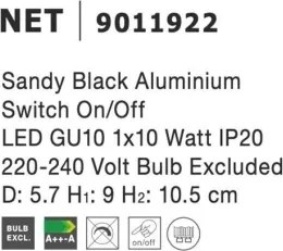 Nástěnné svítidlo NOVA LUCE NET GU10 9011922 bez žárovky