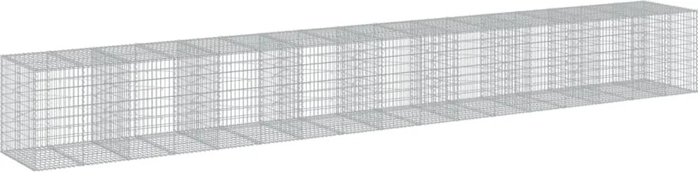 Gabionový koš s víkem 950 x 100 x 100 cm pozinkované železo 3295207