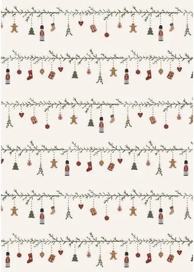 Dárkový balící papír Christmas Garlands 5 m Ib Laursen
