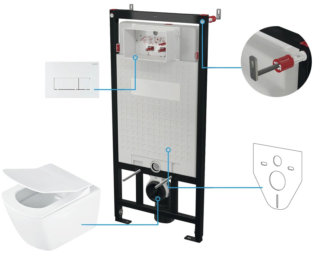 Deante WC set Anemon 6v1, podomítkový systém + toaleta -