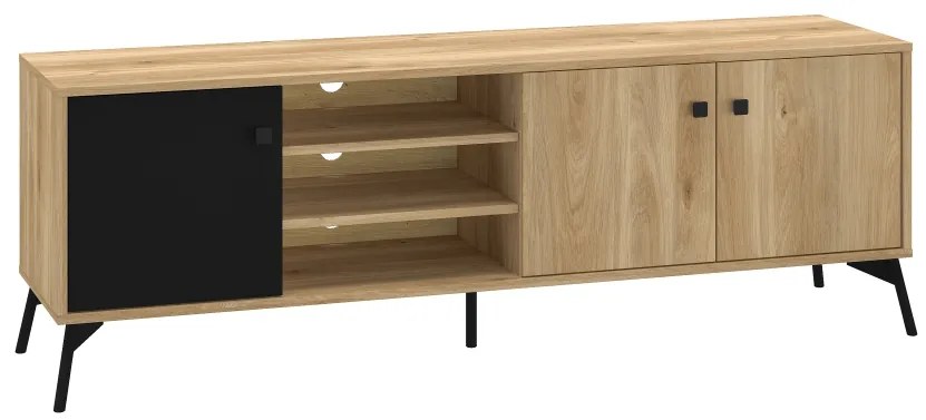 ML FURNITURE Skříňka pod TV - AGIS 06, dub castello/matná černá