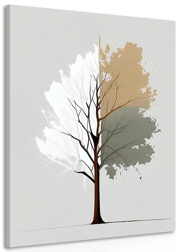 Obraz minimalistický vícebarevný strom