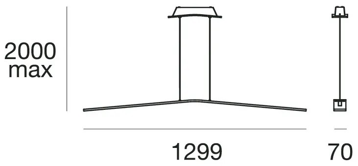 Stilnovo Lama, bílé závěsné LED svítidlo, 45W LED 3000K, délka 130cm