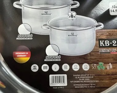 2 Ks Gastronomických Hrnců Klonberg 12/14 L Průměr 30/32 CM KB-2575