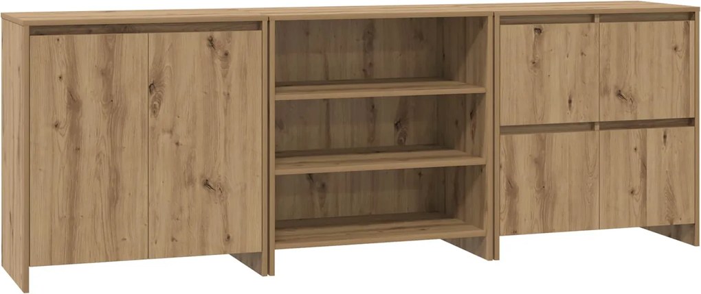 Servírovací skříň 3 ks Artisanový dub 70 x 41 x 75 cm 3393158