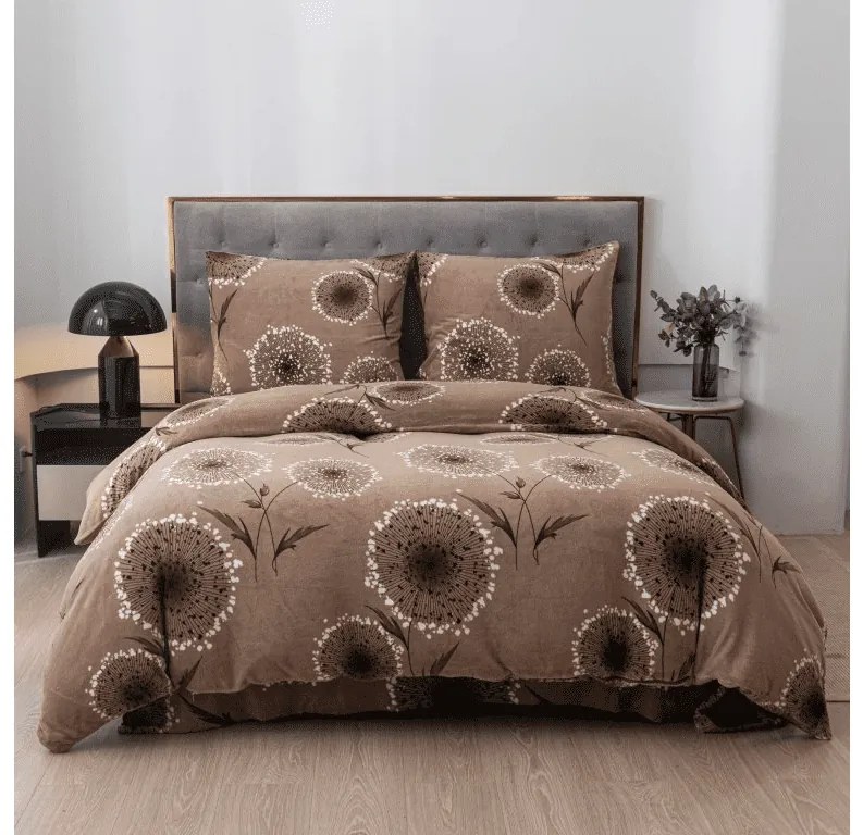 Mikroplyšové povlečení PAMPELINO světle hnědé Rozměr povlečení: 2 ks 70 x 90 cm | 200 x 220 cm