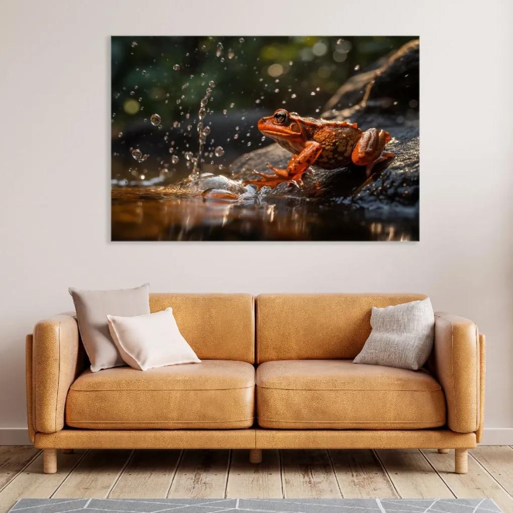 Obraz na plátně - Žába u vody FeelHappy.cz Velikost obrazu: 150 x 100 cm