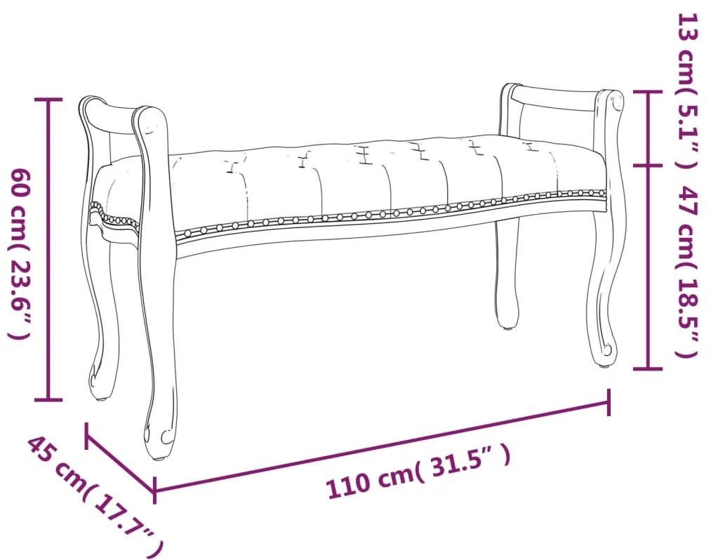 Lavice černá 110 x 45 x 60 cm samet,  344442