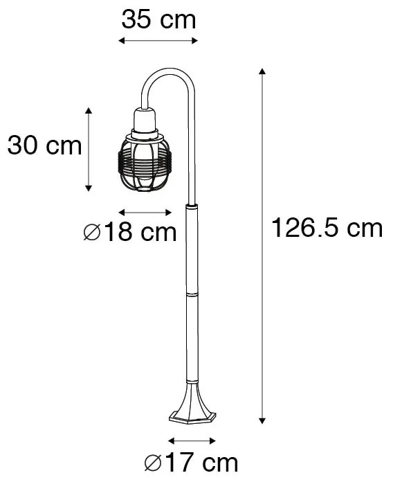 Venkovní lampa rustikální černá IP44 - Guardado