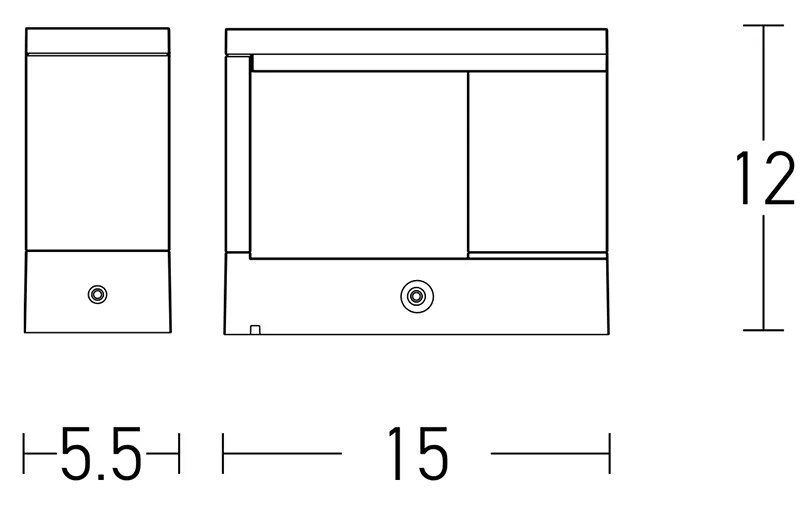 Zambelis E207 venkovní nástěnné LED svítidlo grafit, 10W, 3000K, 15cm