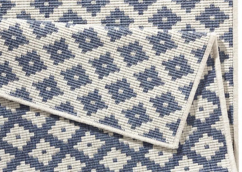 NORTHRUGS - Hanse Home koberce Kusový koberec Twin-Wendeteppiche 103128 blau creme – na ven i na doma - 200x290 cm