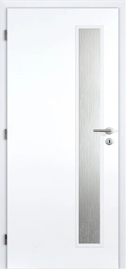 Doornite Basic Interiérové dveře Vertika, 70 L, 70 × 197 cm, lakované, levé, bílé, prosklené
