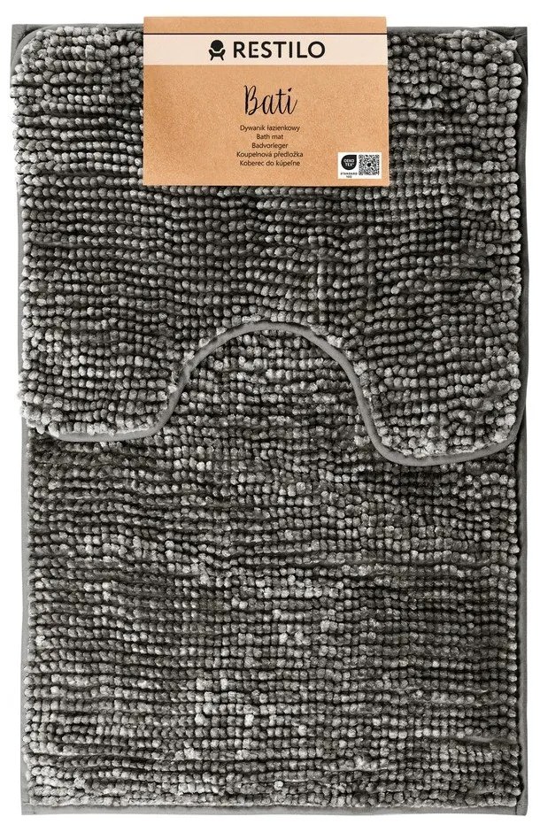 Tmavě šedé WC koupelnové předložky v sadě 2 ks 80x50 cm Bati – Restilo