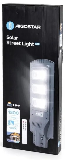 Aigostar - LED Solární pouliční lampa se senzorem LED/150W/3,2V IP65 6500K + DO