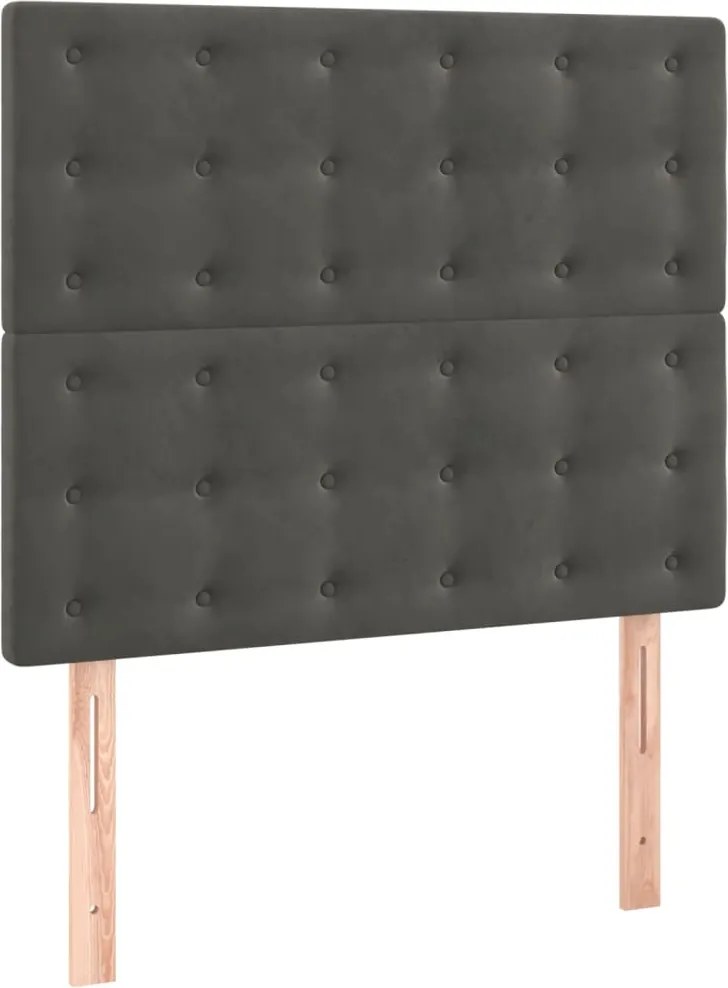 Box spring postel s matrací tmavě šedá 80 x 200 cm samet 3138050