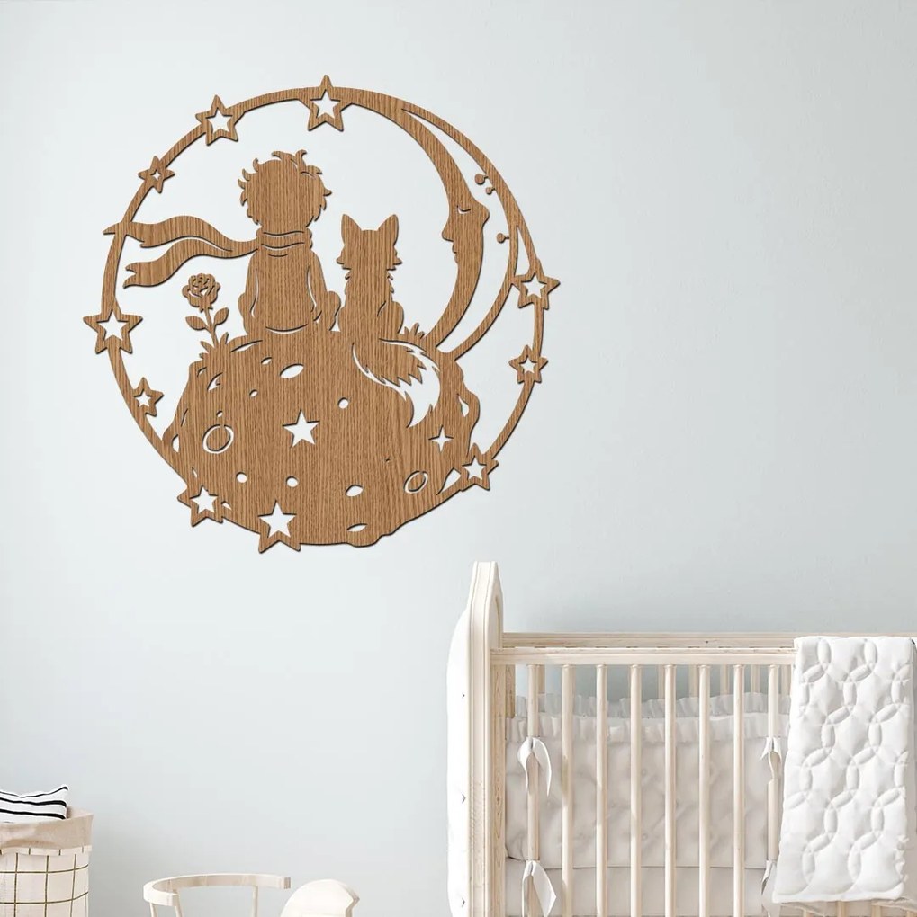 dřevo života Dřevěná dekorace na zeď AŽ NA MĚSÍC Zvolte rozměr šxv (cm): 60x60, Zvolte barvu dekoru: Wenge