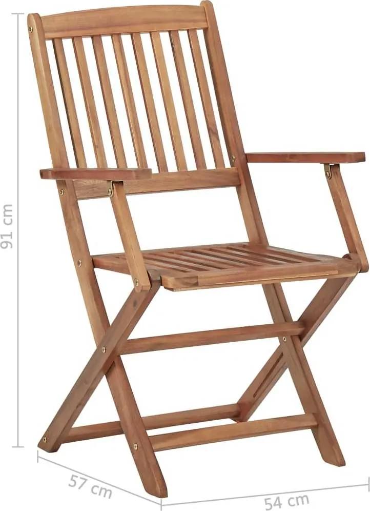 vidaXL Skládací zahradní židle 4 ks masivní akáciové dřevo [313602]