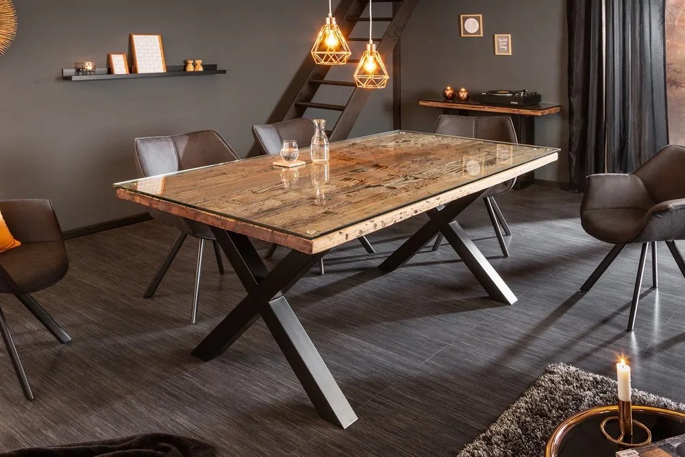 Designový jídelní stůl Shark X 180 cm přírodní - skladem