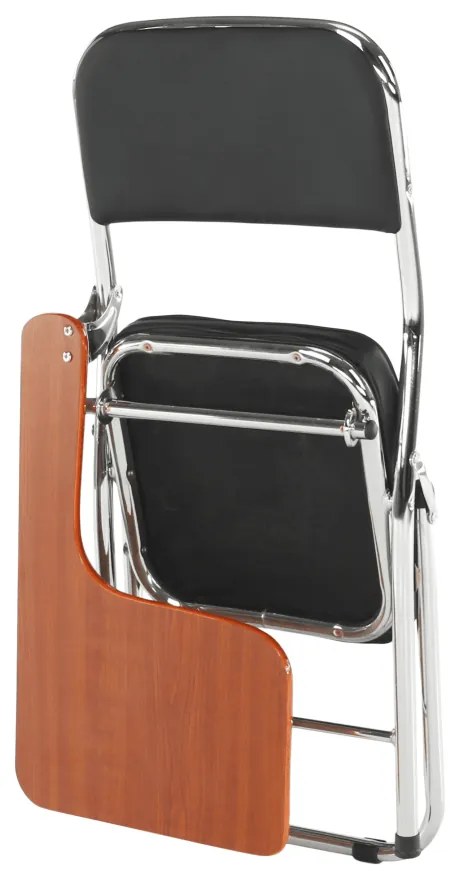 Židle s deskou na psaní, černá/přírodní, TEKER