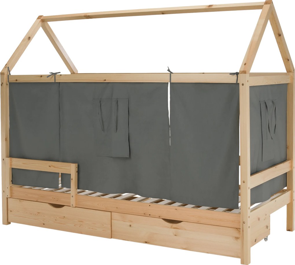 Montessori postel, 90x200, přírodní, masiv, NOEMA