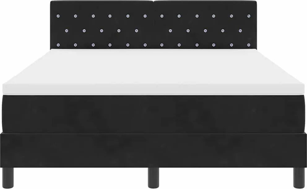 Postel s boxspringem s matrací s čelo Černá 160 x 200 cm samet 3339118