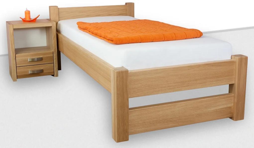 Krajča Jednolůžková postel z masivu Marvelon 90 x 220 cm Povrchová úprava: Havana, Druh dřeva: Dub