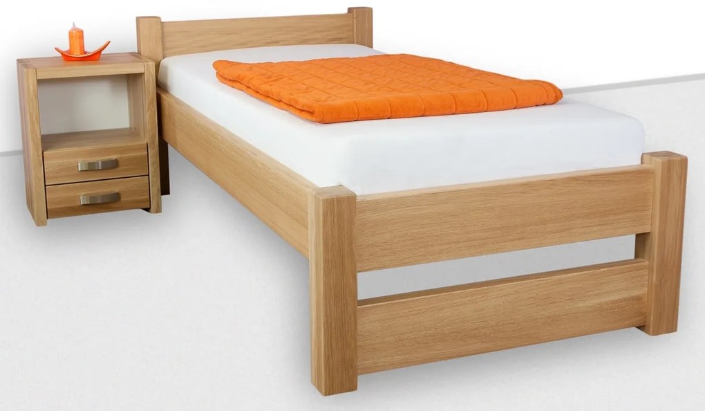 Krajča Jednolůžková postel z masivu Marvelon 90 x 220 cm Povrchová úprava: Trend, Druh dřeva: Dub