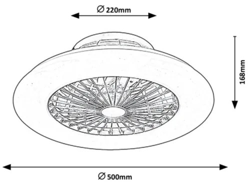 Rabalux - LED Stmívatelné stropní svítidlo s ventilátorem LED/30W/230V + DO