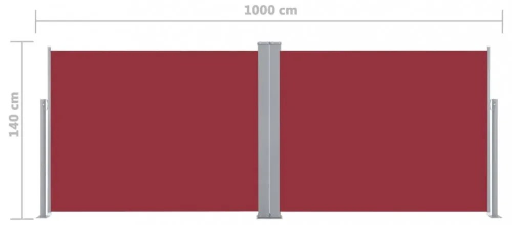 Zatahovací boční markýza 140x1000 cm Dekorhome Červená