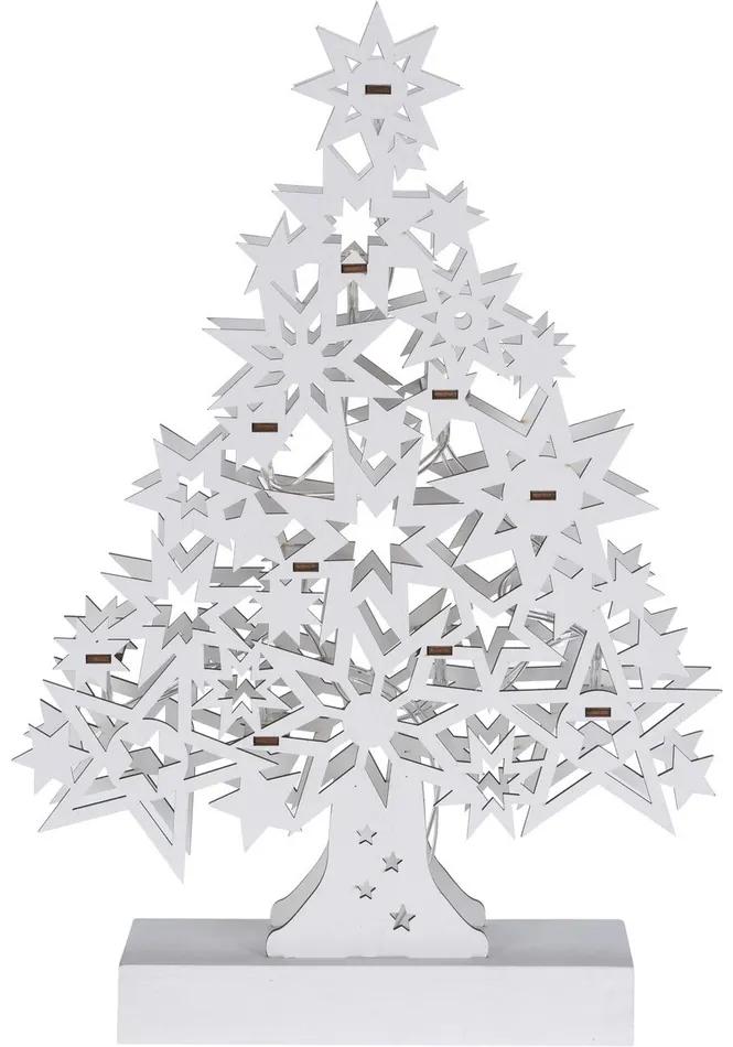 Vánoční dřevěný stromek Lamezia bílá, 10 LED