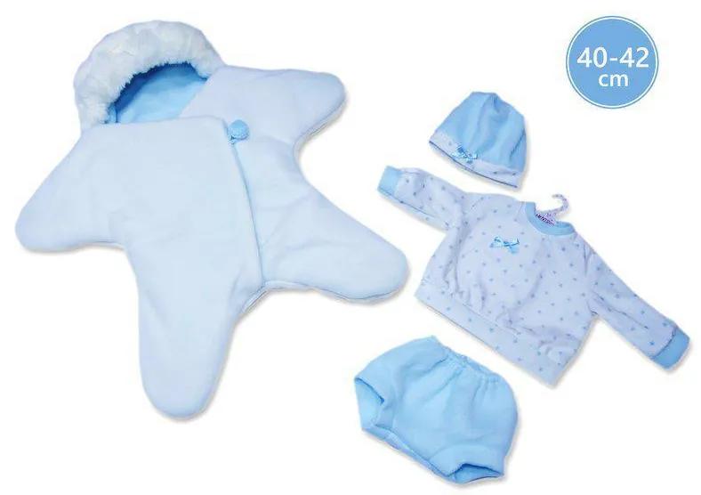 Llorens Obleček pro panenku miminko New Born velikosti 40-42 cm 3dílný modrý