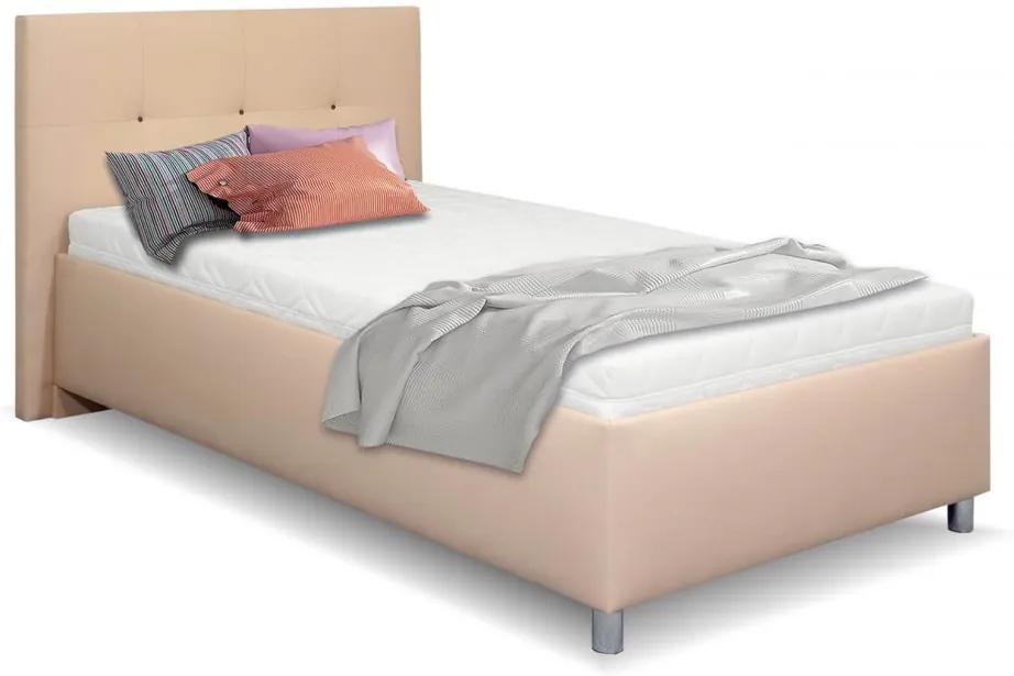 Čalouněná postel s úložným prostorem Crissy, 120x200, světle hnědá INTENA