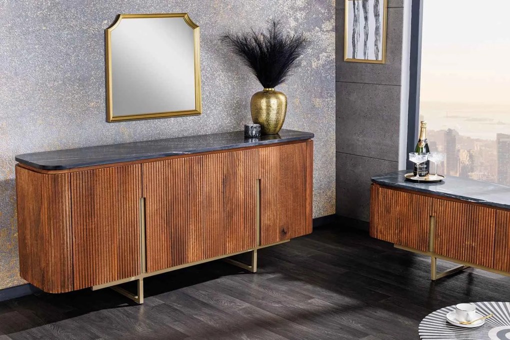 Designová komoda Daichi 160 cm mango/mramor