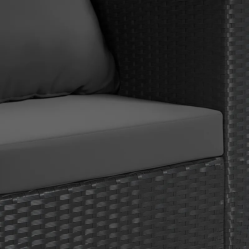 Velaco Ratanový zahradní nábytek Volta, 4 osoby, černý