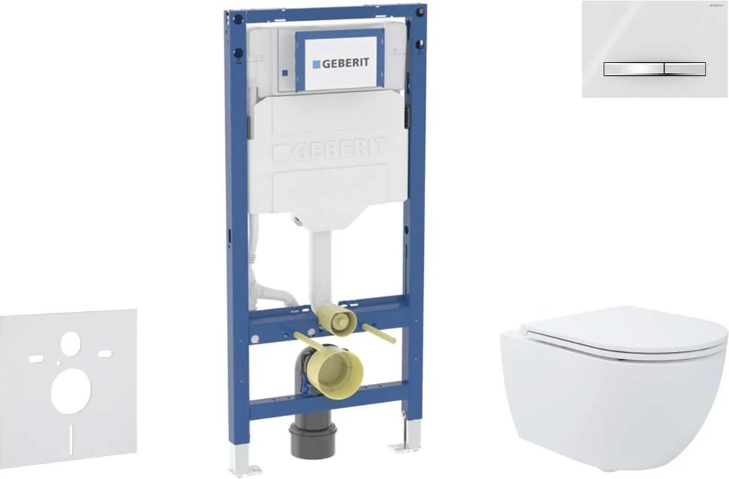 SANITINO - Set předstěnové instalace, klozetu Oudee a Slim sedátka softclose, tlačítko Sigma50, chrom/alpská bílá SANI11CA1185