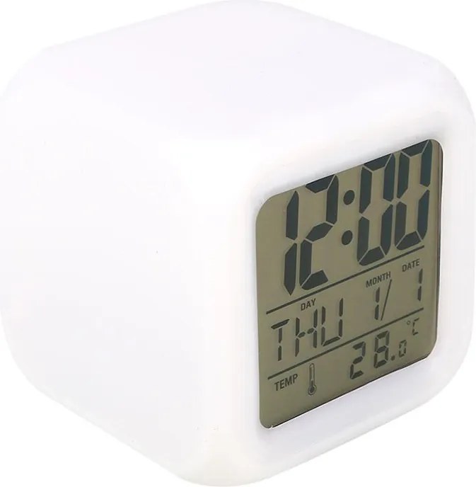 Verk Group Budík lcd teploměr chameleon svítící