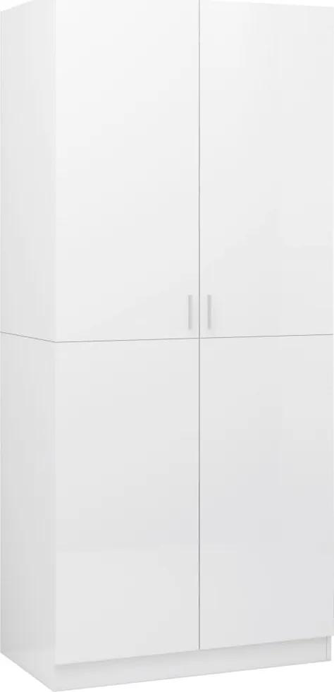 vidaXL Šatní skříň 90 x 52 x 200 cm dřevotříska [800636] Barva: bílá s vysokým leskem