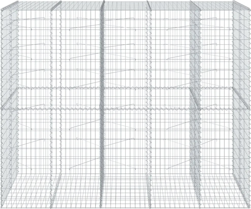 Gabionový koš s víkem 250 x 100 x 200 cm pozinkované železo 3295228