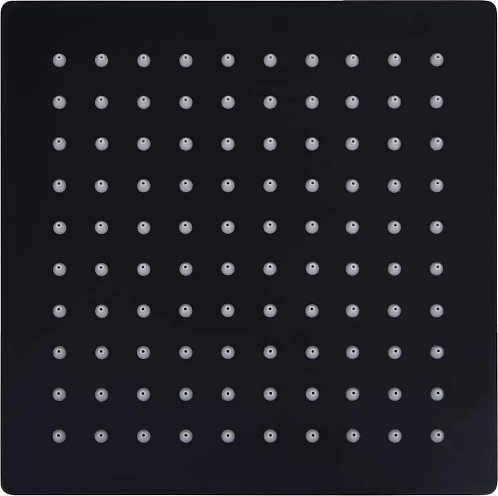 Dešťová sprchová hlavice nerezová ocel 20x20 cm čtvercová černá 147695
