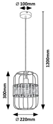 Rabalux 5283 - Lustr na lanku INDIANA 1xE27/40W/230V