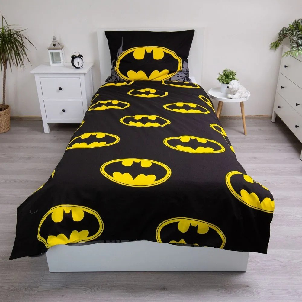 Bavlněné dětské povlečení na jednolůžko 140x200 cm Batman "The Emblem" – Jerry Fabrics