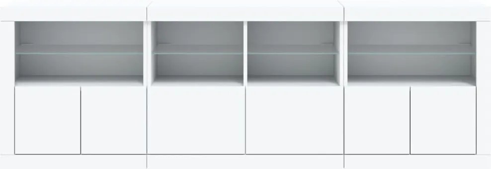 Příborník s LED osvětlením bílý 202 x 37 x 67 cm 3209009
