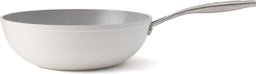 Elmich Nepřilnavá keramická pánev wok Zen Ø 28 cm - krémově bílá