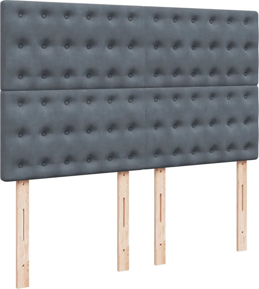 Box spring postel s matrací tmavě šedá 160x200 cm samet 3293267
