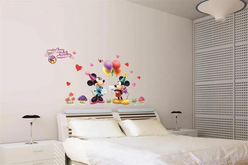 Živá Zeď Samolepka na zeď Mickey Mouse a Minnie Velikost: 75 x 120 cm