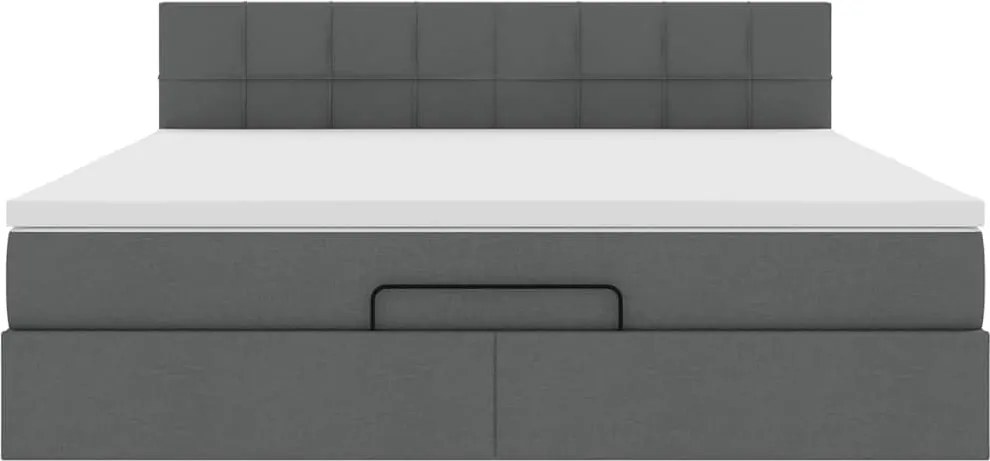 Osmanský rám postele s matrací tmavě šedá 180x200cm textil 3311478