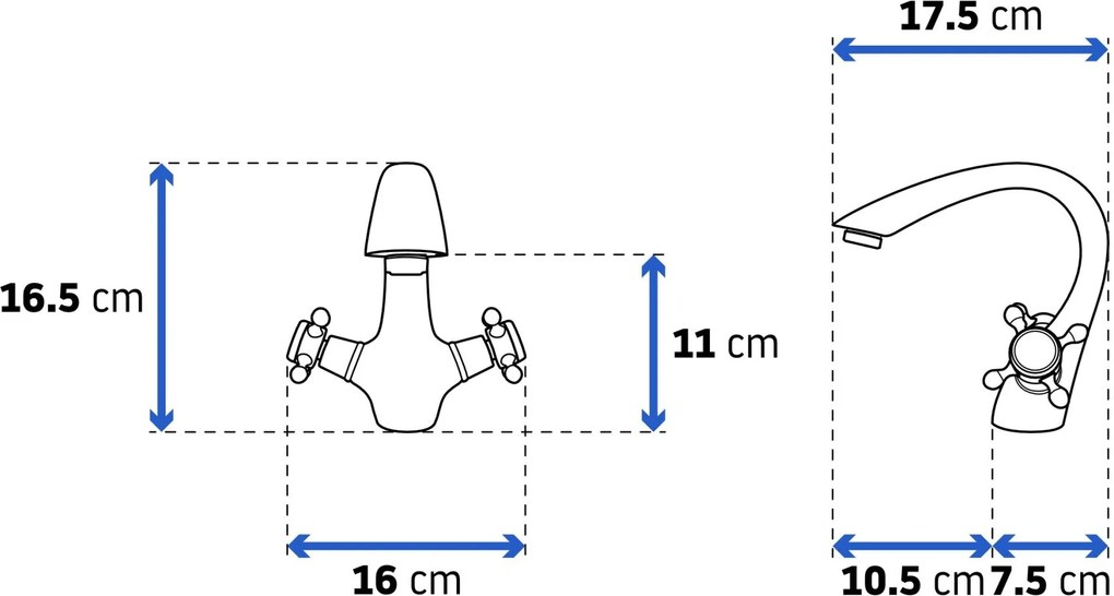 Rea Retro- Vysoká umyvadlová baterie, černá, REA-B0225