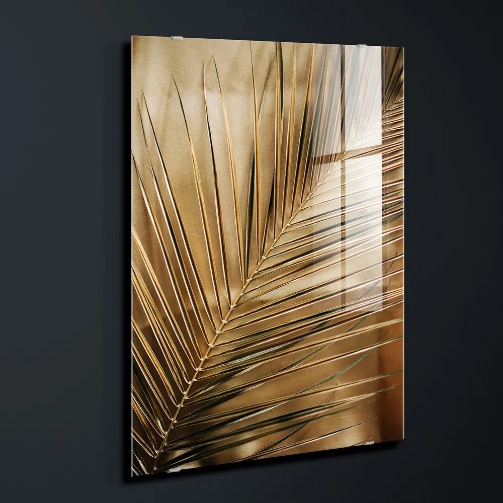 Tištěný skleněný obraz 80x120 cm Gold Palm – Styler