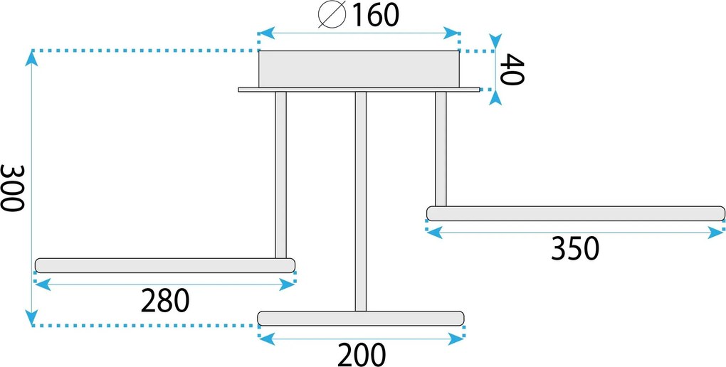 Toolight Stropní LED osvětlení G122-3C zlaté