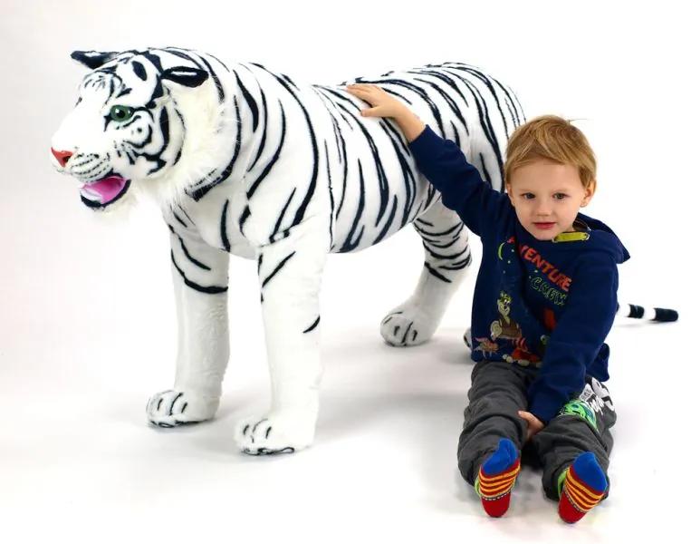 Obrovský Plyšový Tygr bílý délka 178cm